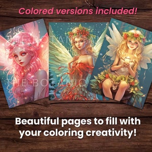 33 Winter Fairies 2 Coloring Book Pages, Adults Kids Instant Download ...