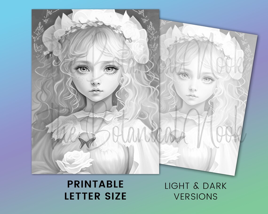 Delicate Fairy Angel 9 Darling Coloring Page Adults Kids - Etsy