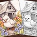 Cute Spring Chicken, Chicks & Flowers Coloring Page, Adults Kids ...