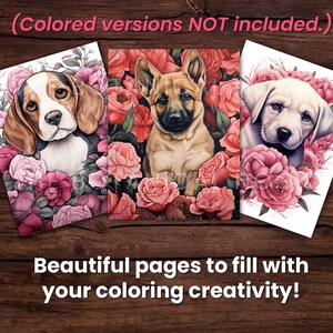 25 Puppy Love Dog Coloring Page Book, Adults + Kids- Instant Download ...