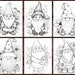 30 Gnome Love Coloring Book, Adults Kids Instant Download -grayscale ...