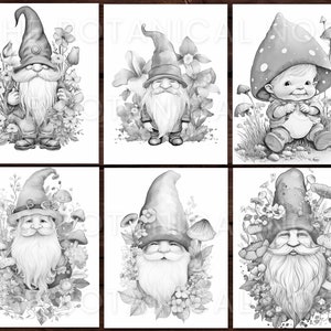 30 Gnome Love Coloring Book, Adults Kids Instant Download -grayscale ...