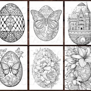 30 Easter Egg Patterns Coloring Pages Book, Adults + Kids- Instant ...