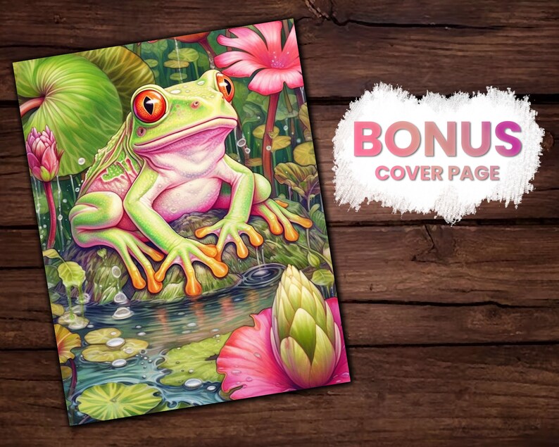 22 Frogs Cute Coloring Page Book, Adults + Kids- Instant Download ...