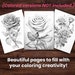 21 Rose Elegance Collection Coloring Page, Adults + Kids- Instant ...