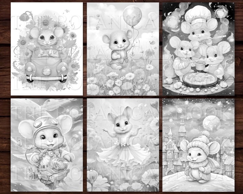 Cute Fun Mice Hobby Critters Cute Mouse Animal Coloring Page Book ...