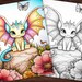 Baby Spring Dragon #11 Fantasy Coloring Page, Adults + Kids- Instant ...