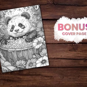 30 Fun Panda Cute Coloring Page Book, Adults + Kids Instant Download ...