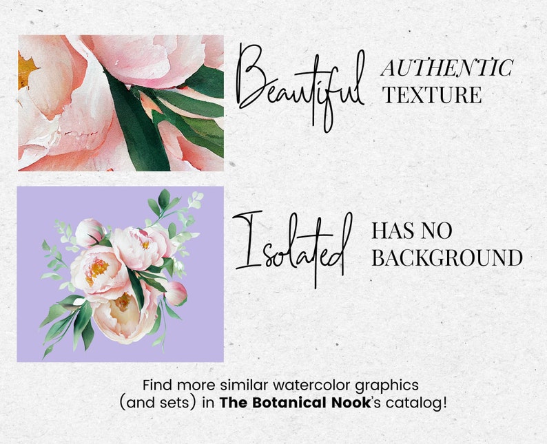 Peony Flower Bouquet - Watercolor Clipart (graphic) Botanical ...