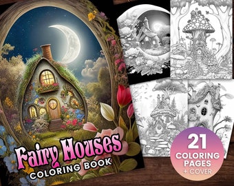 23 Tiki Tropical Houses Coloring Book, Adults Kids Instant Download ...