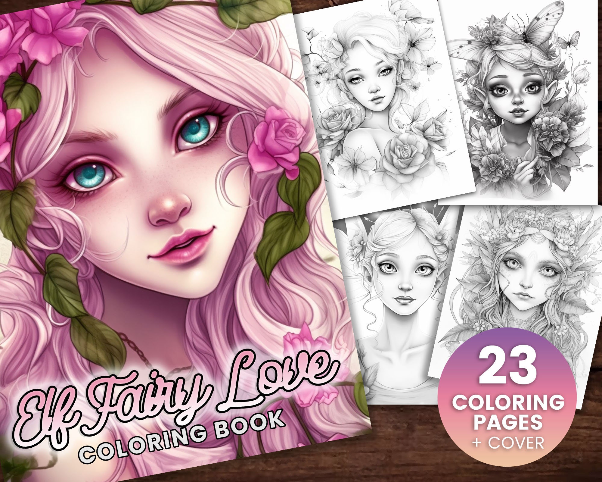 Elf Fairy Love Fantasy Anime Coloring Page Adults Kids - Etsy Canada