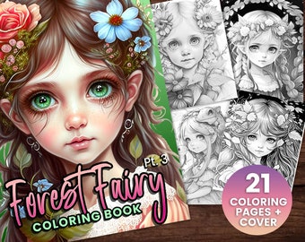 Delicate Forest Fairy Girls Fantasy Coloring Book Pt 2 , Adults Kids ...