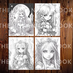 Warrior Princess Girls Fantasy Anime Coloring Page, Adults + Kids ...