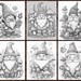 30 Gnome Love Coloring Book, Adults Kids Instant Download -grayscale ...