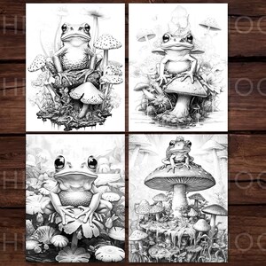 22 Frogs Cute Coloring Page Book, Adults + Kids- Instant Download ...