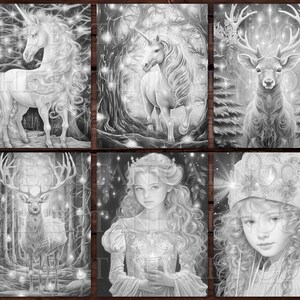 30 Magical Christmas Glowing Shaded Coloring Page Book, Cute Santa ...