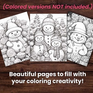 32 Snowmen Cute Animal Coloring Page Book, Adults + Kids Instant ...