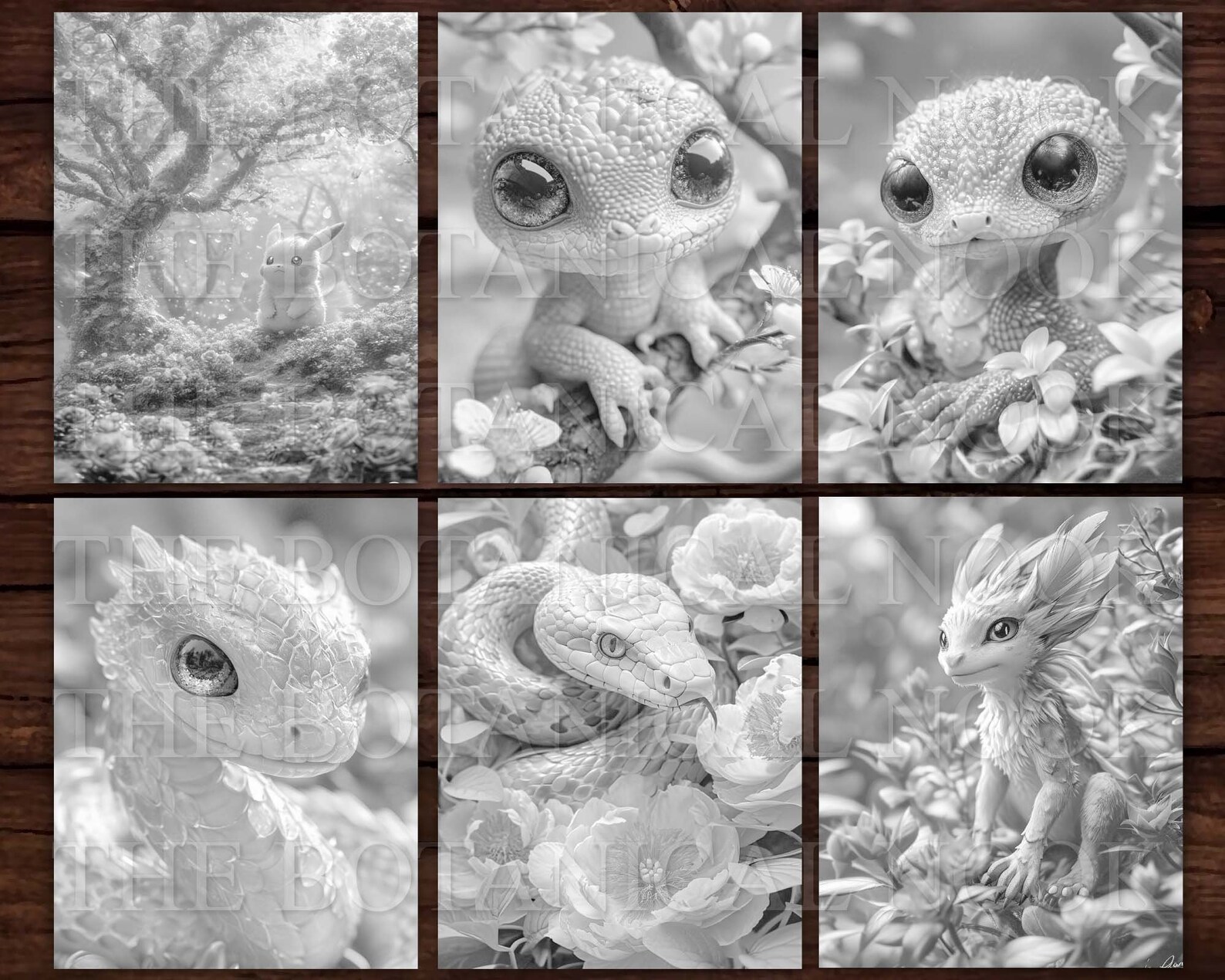 30 Fantasy Animals Variety Pack Coloring Pages Book, Adults + Kids ...