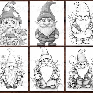 30 Gnome Love Coloring Book, Adults Kids Instant Download -grayscale ...