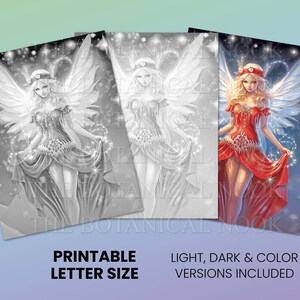 33 Winter Fairies 2 Coloring Book Pages, Adults Kids Instant Download ...