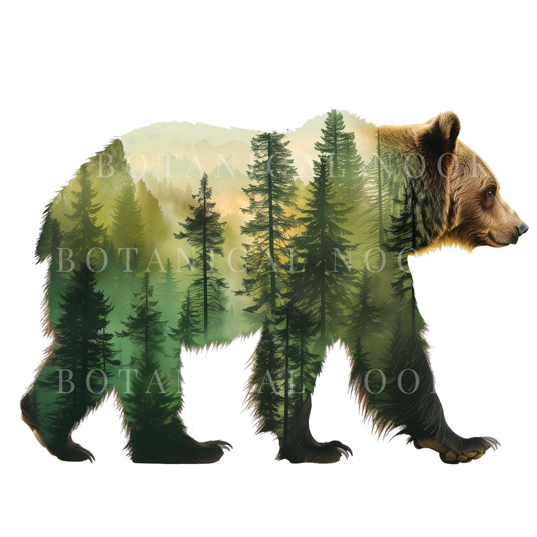 14 Grizzly Bears, Powerful Bear Clip Art Bundle Set (graphic) Bear ...