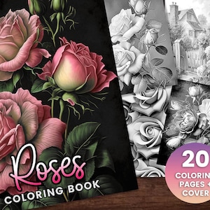 21 Rose Collection Coloring Page, Adults + Kids- Instant Download ...