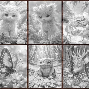 30 Fantasy Animals Variety Pack Coloring Pages Book, Adults + Kids ...