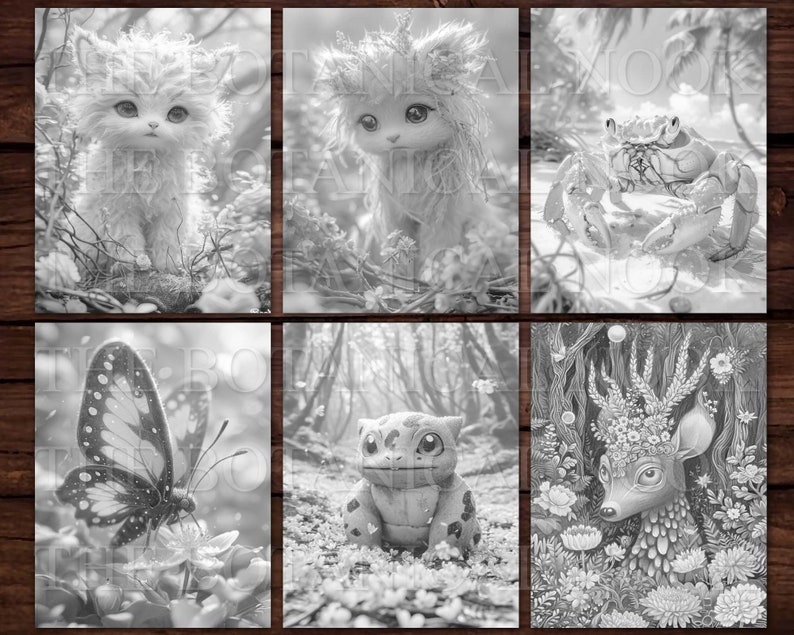 30 Fantasy Animals Variety Pack Coloring Pages Book, Adults + Kids ...