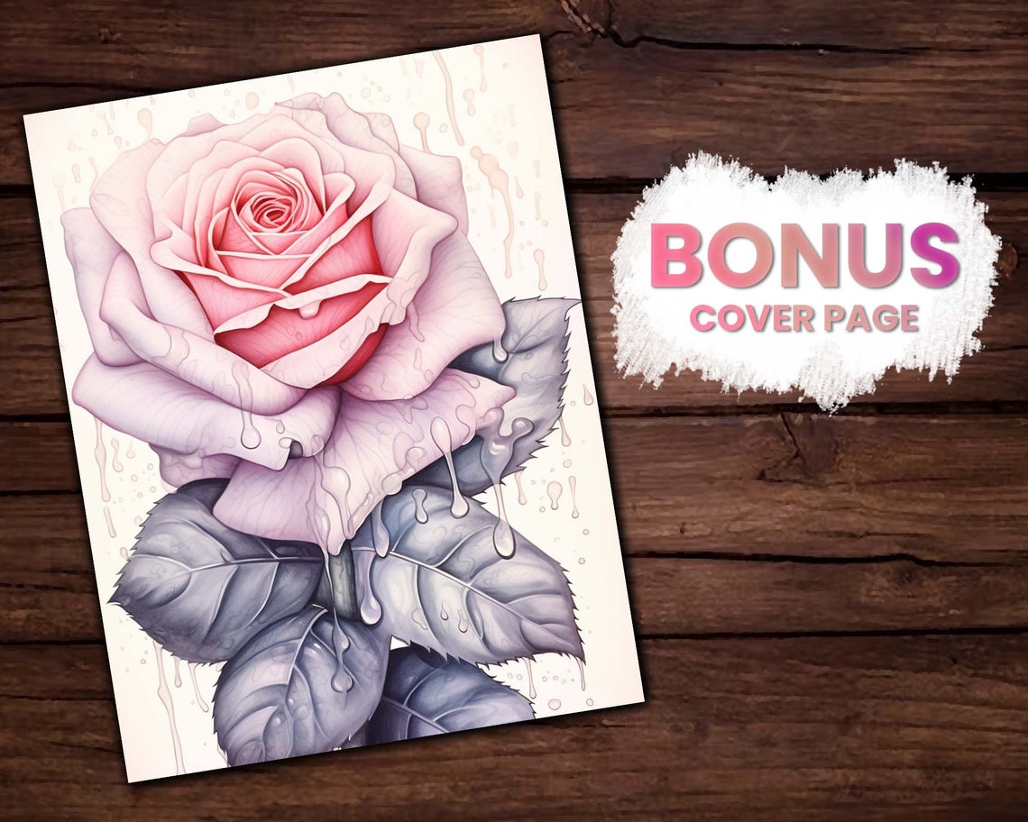 21 Rose Elegance Collection Coloring Page, Adults + Kids- Instant ...