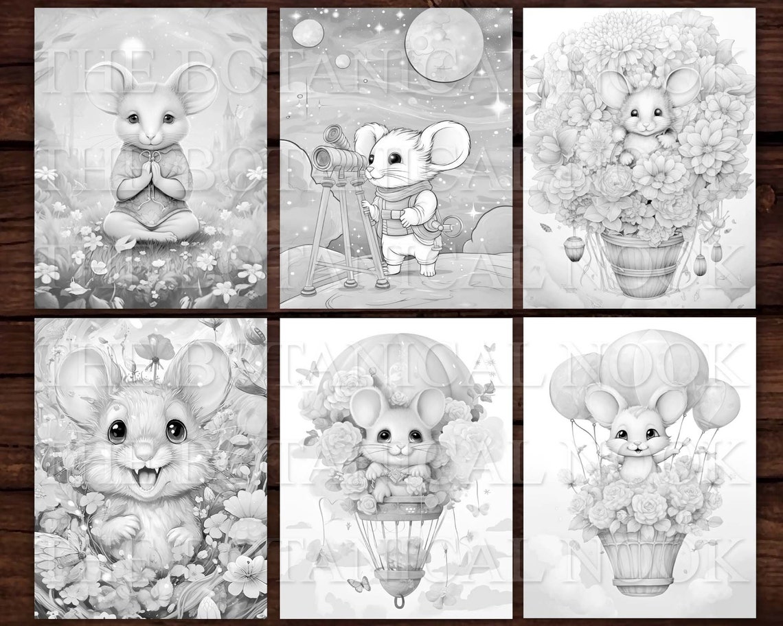 Cute Fun Mice Hobby Critters Cute Mouse Animal Coloring Page Book ...