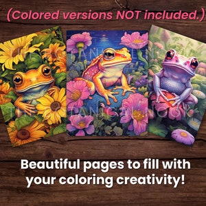 22 Frogs Cute Coloring Page Book, Adults + Kids- Instant Download ...