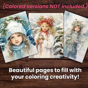 35 Winter Fairy Girls Coloring Page Book, Adults + Kids Instant ...