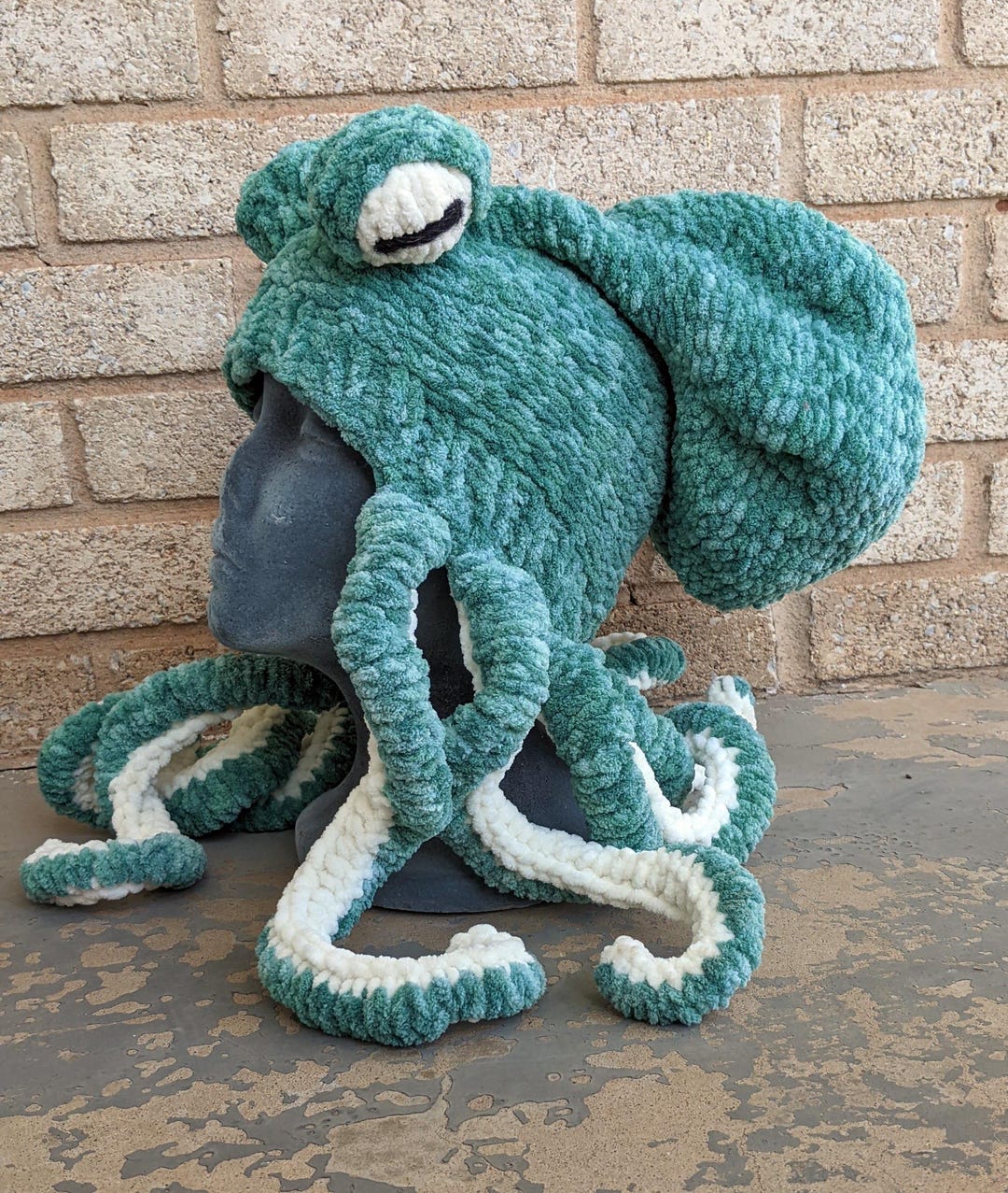 Handmade Seafoam Green Octopus Hat With Tentacles – Original Knit ...