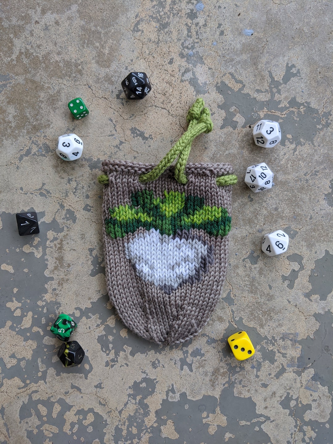 Knit Turnip Dice Bag With Drawstring - Etsy UK