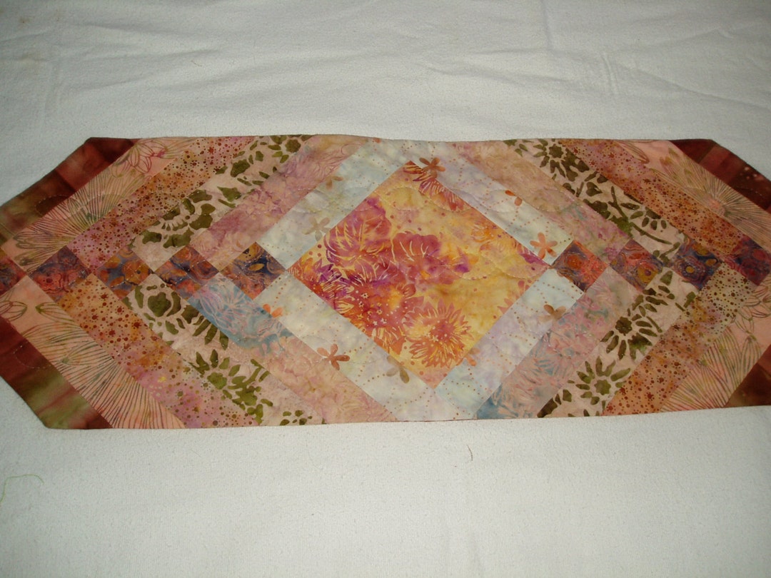Hand Quilted Batiks Runner in Coral Reef Fabrics - Etsy