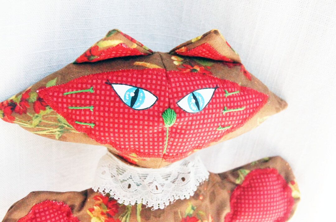Textile Cat Toy, Hand Puppet Cat, Glove Puppet Cat, Handmade Red Cat - Etsy
