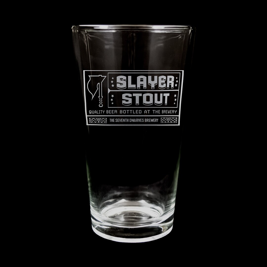 FAN ART Deep Rock Galactic Slayer Stout Logo Engraved Beer Glass ...