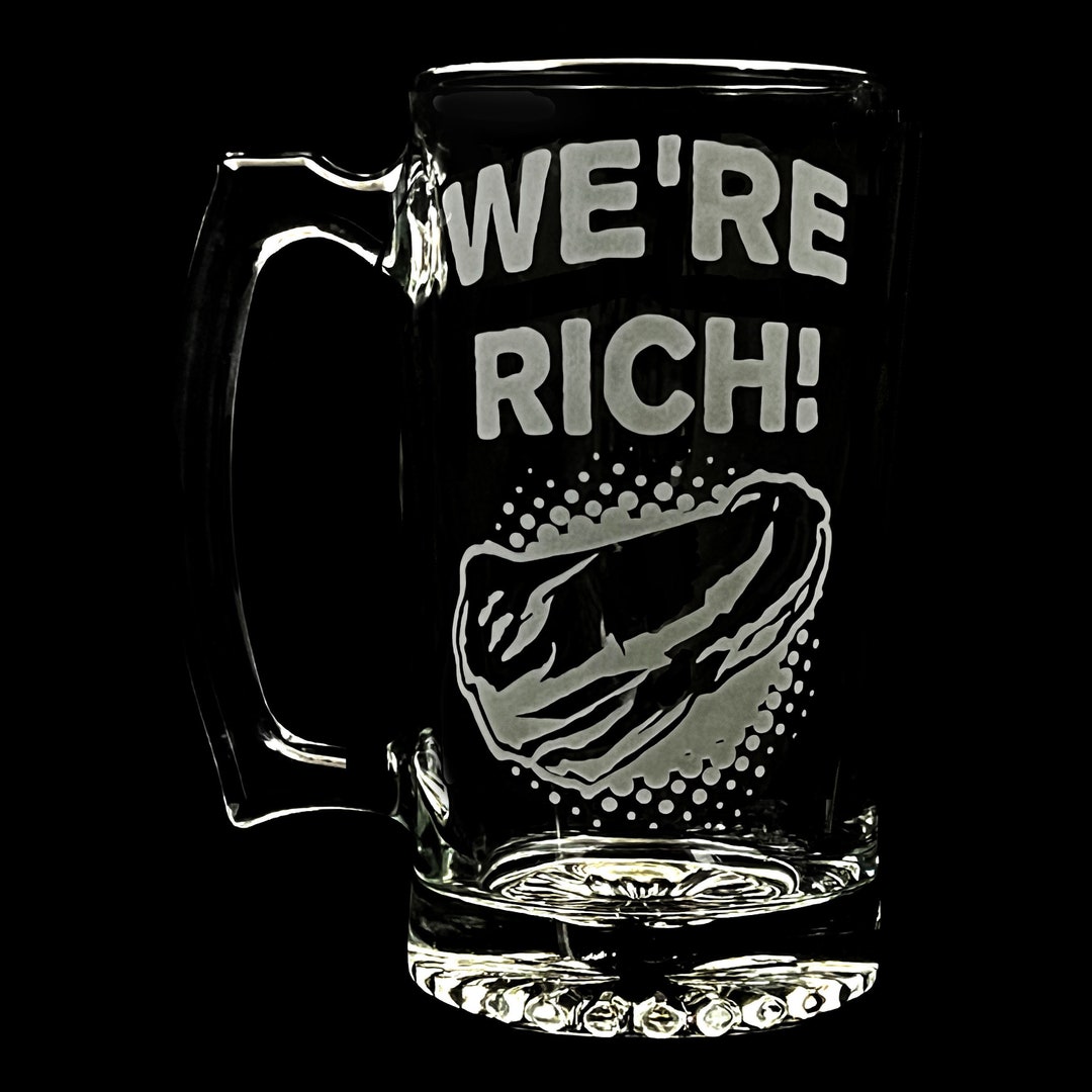 Fan Art DRG We're Rich Meme Sandblasted Etched Beer Stein Mining Dwarf ...