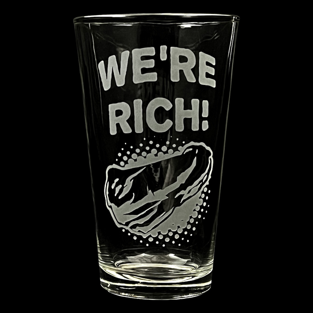 Fan Art DRG We're Rich Gold Chunk Meme Pint Glass, Tumbler Video Game ...