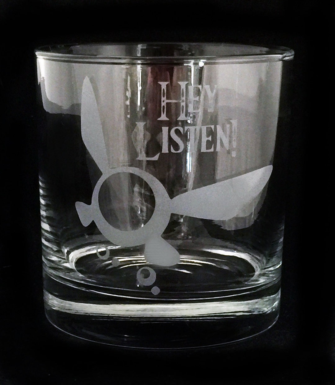 FAN Art Inspired Navi Hey Listen Custom Etched Rocks Whiskey - Etsy
