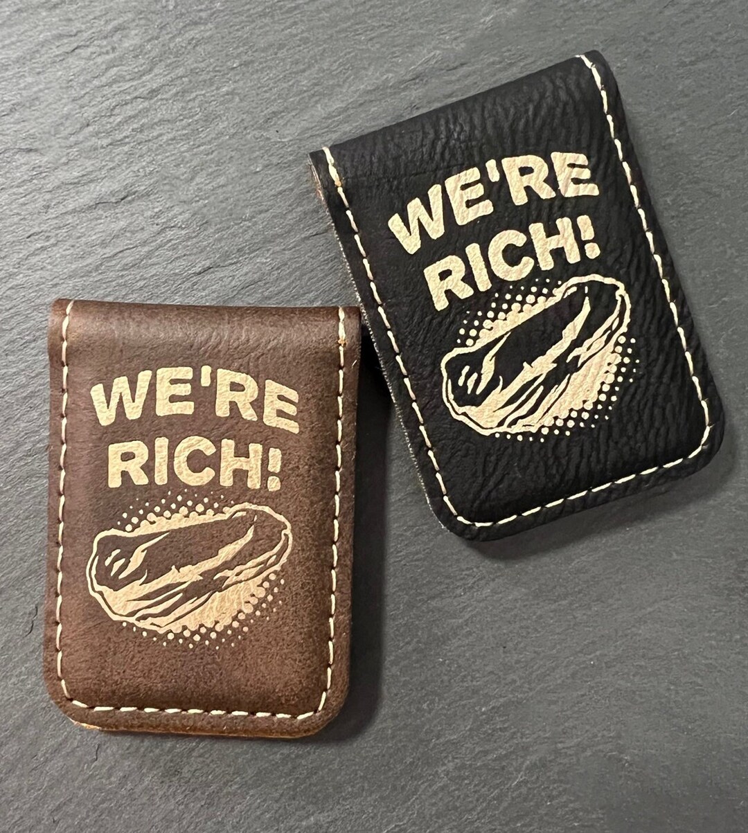 Fan Art DRG Meme We're Rich Laser Engraved Money Clip Faux Leather Gift ...
