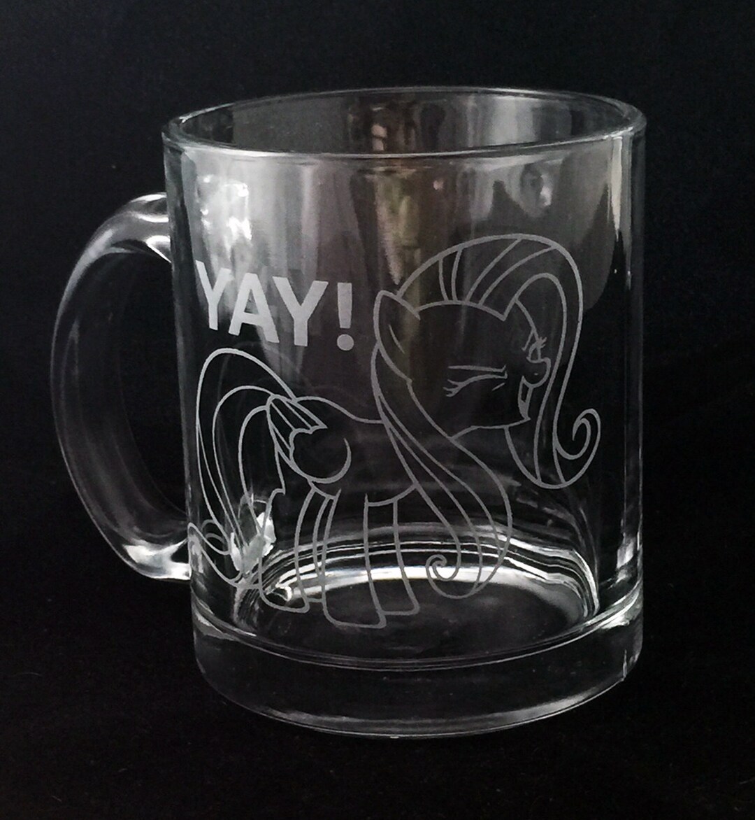Fan Art Inspired MLP Meme Yay Inspired Design Custom Etched Mug Glass ...