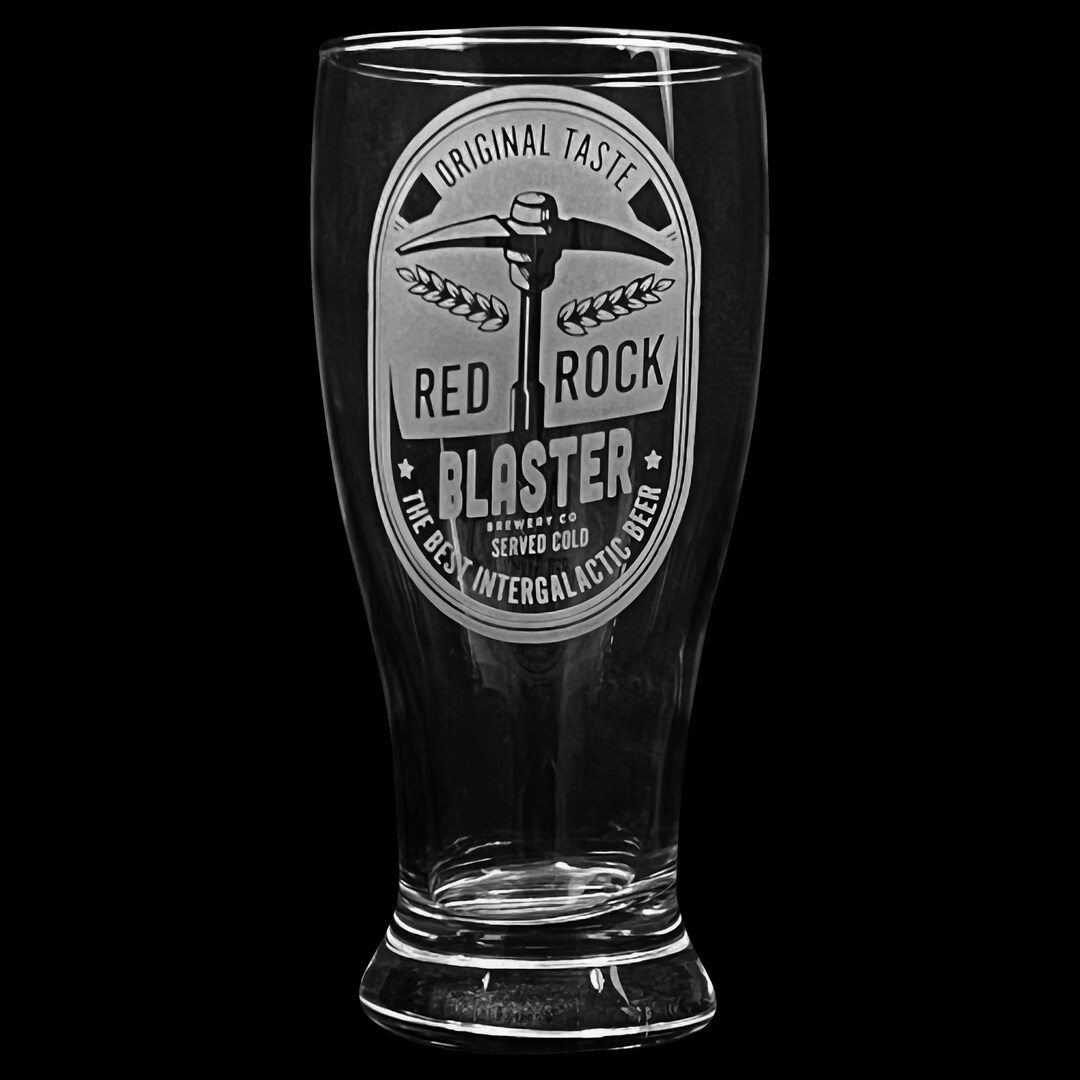 Fan Art Red Rock Blaster Logo Mining Pilsner Beer Glass Video Game Gift ...