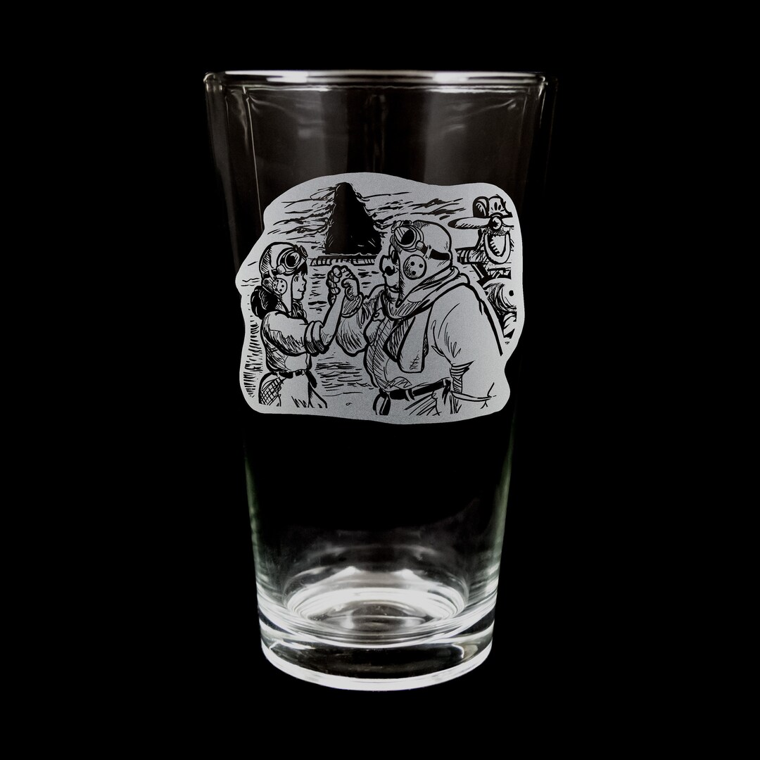 Fan Art Flying Fio & Marco Engraved Beer Glass Porco Rosso - Etsy