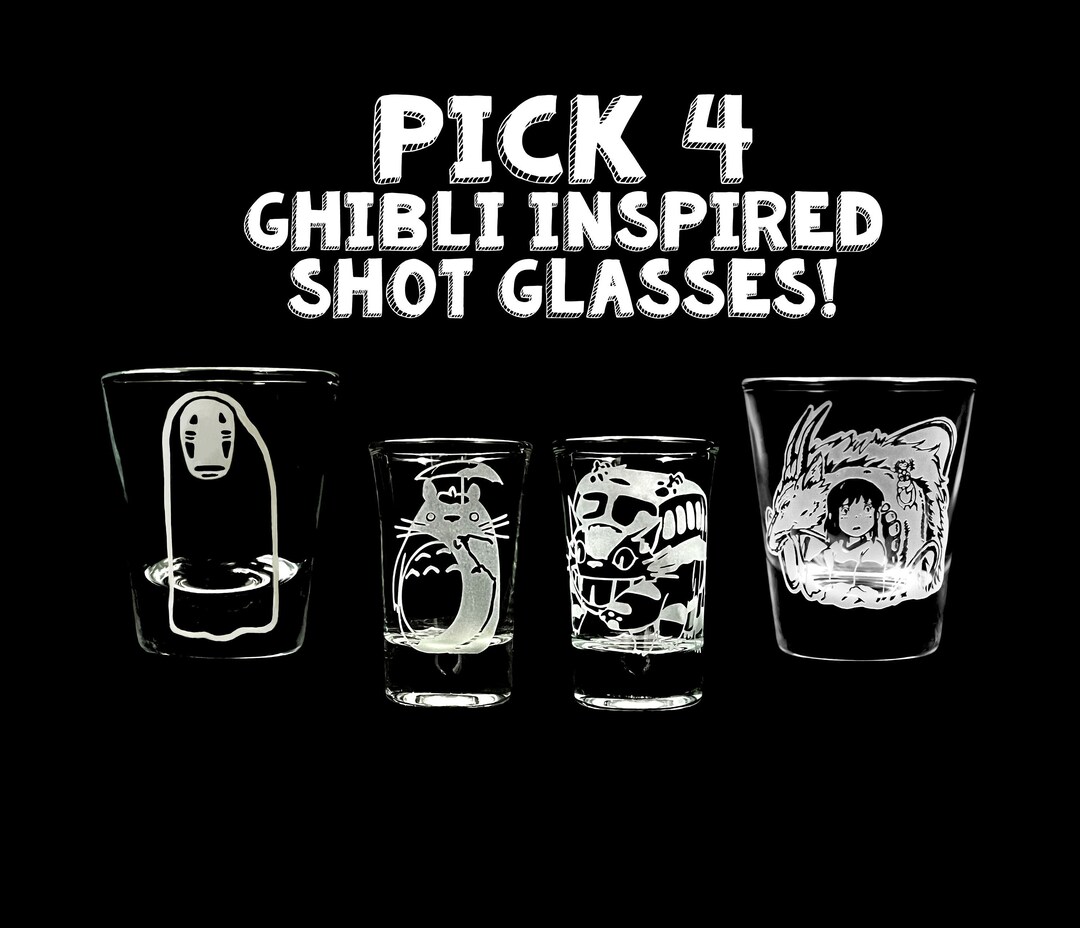 Fan Art Engraved Custom Anime Ghibli Shot Glasses Birthday Gift Set ...