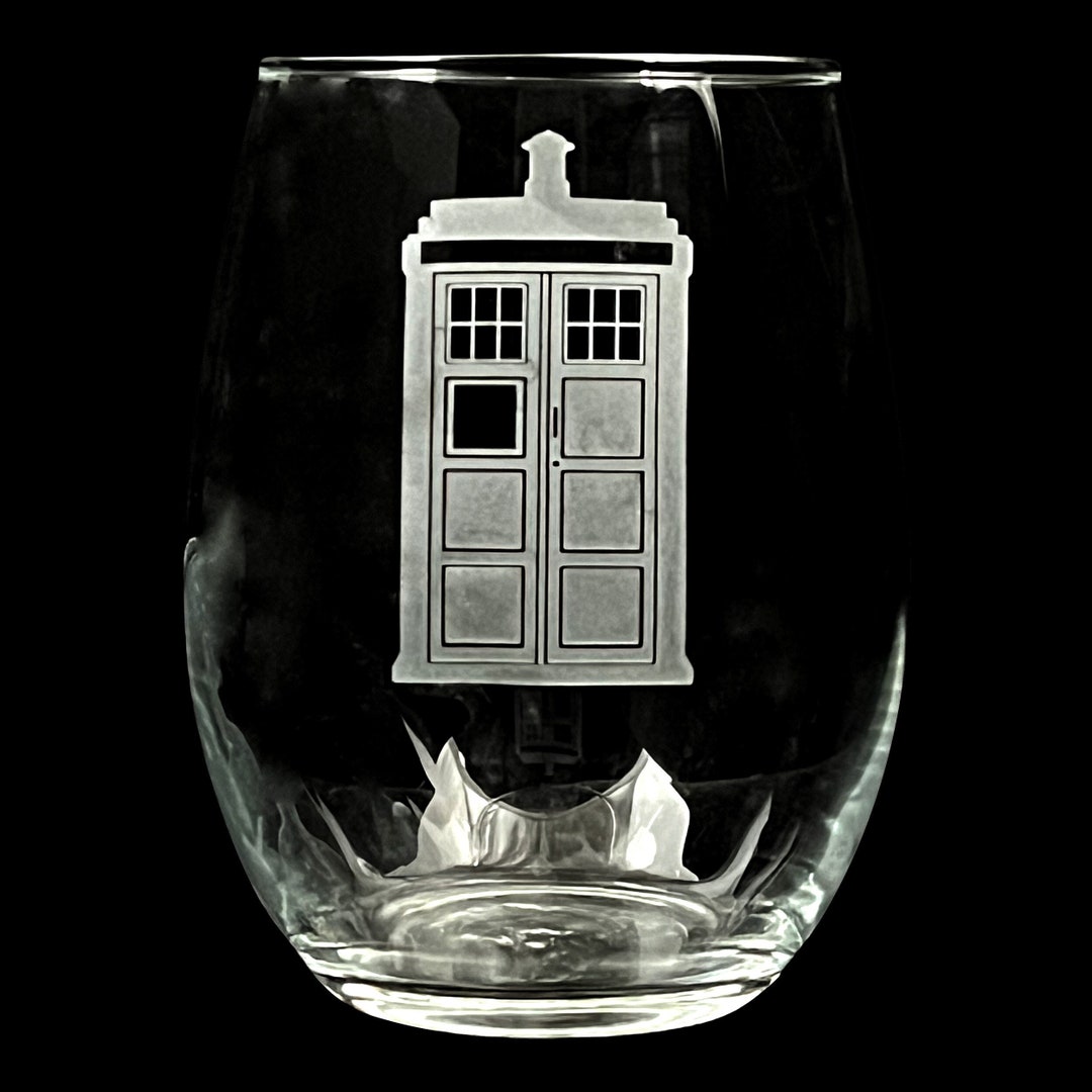 Fan Art Dr Who Inspired Custom Etched Stemless Wine Glass Great Geeky ...