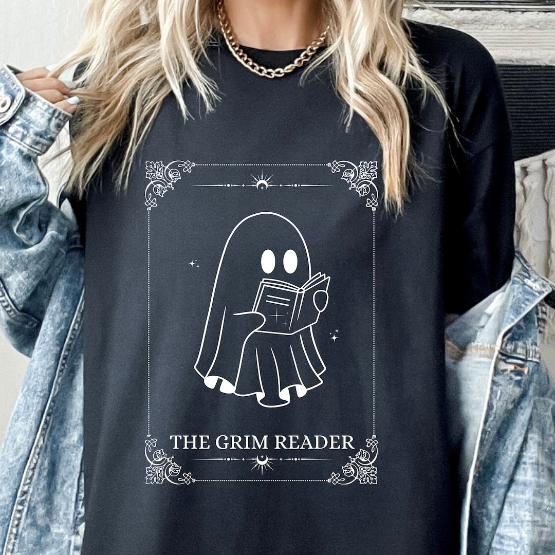 The Grim Reader Tarot Card Shirt Ghost Shirt Mystical Shirt Book Lover Bookish Shirt Tarot Shirt ...