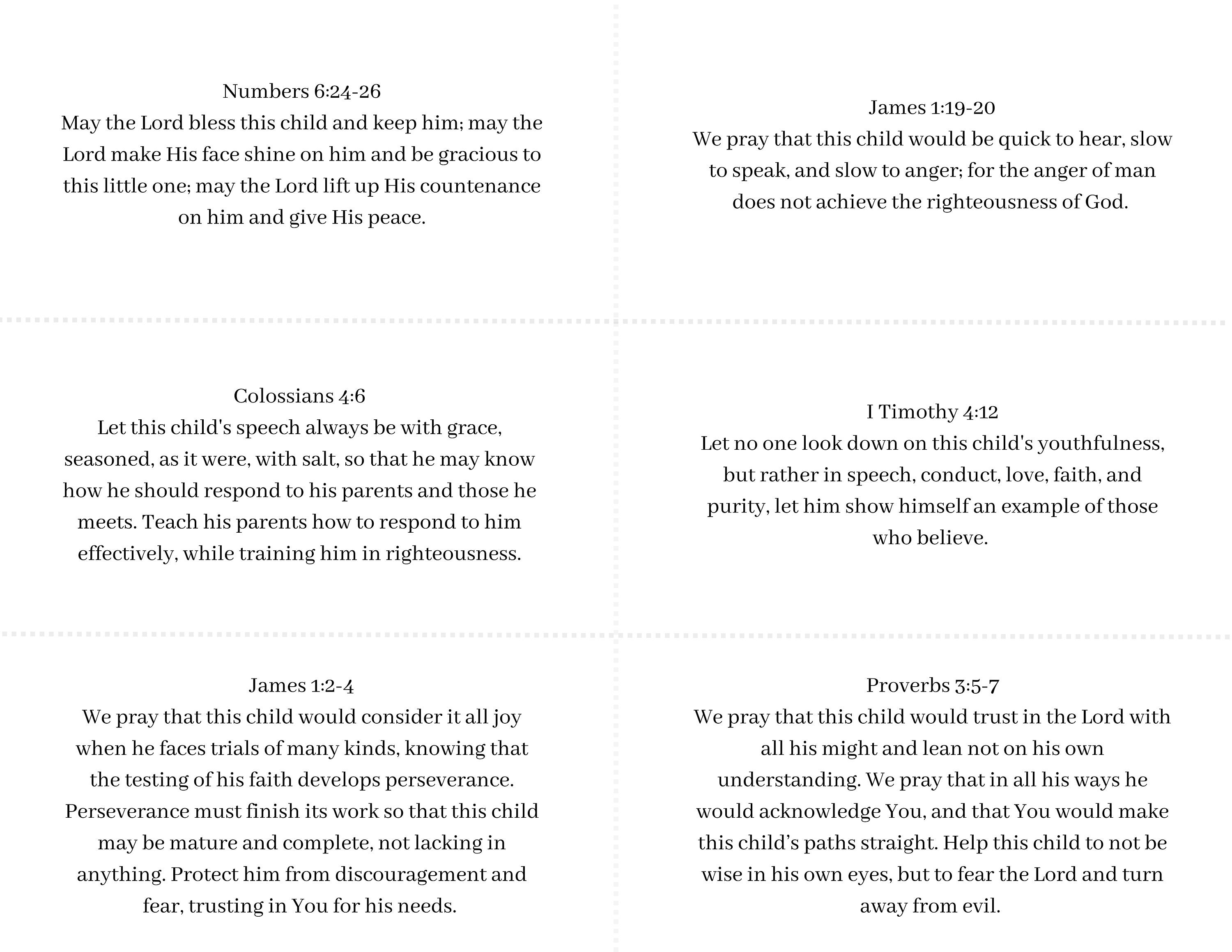 Baby Boy Blessings - White - Bible Verse Prayers - Baby Shower Activity ...