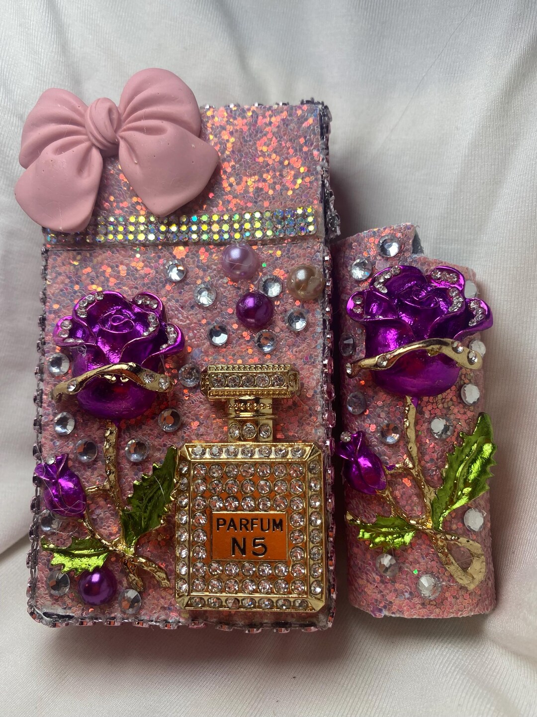 Purple Rose Cigarette Case 100's or Shorts W Lighter Sleeve - Etsy
