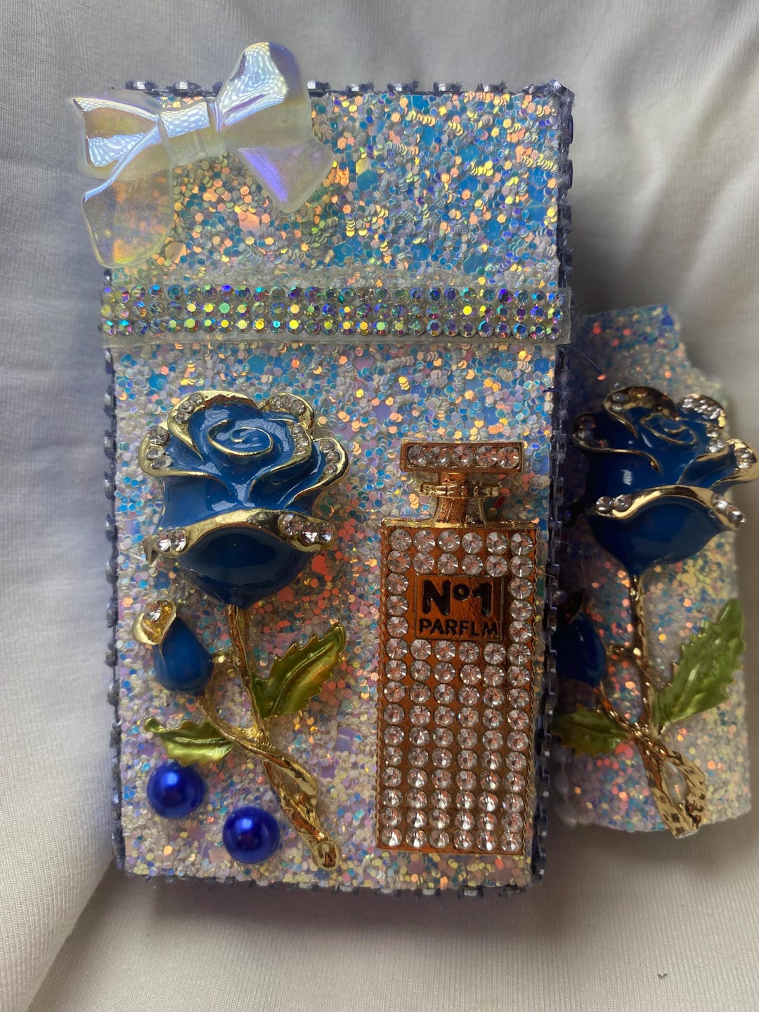Blue Rose Cigarette Box With Lighter Case - Etsy